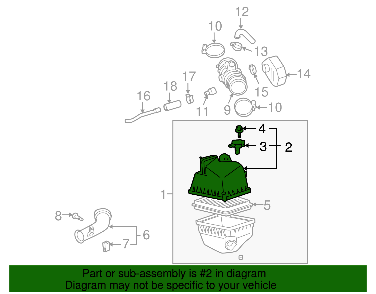 Genuine Toyota Air Filter Housing part# 17705-20191 for 2004-2007 ...