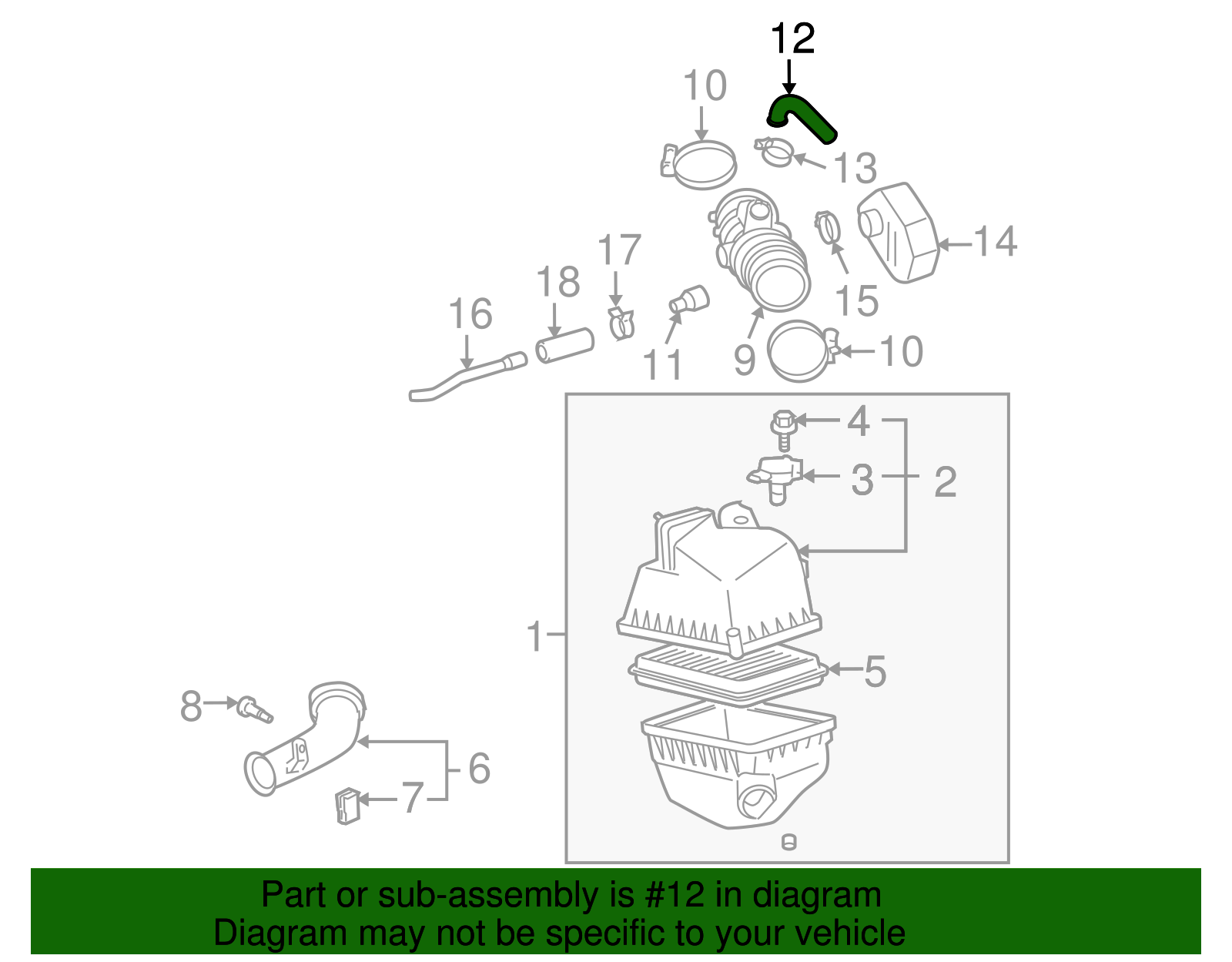 12261-20011 - PCV Valve Hose 2004 Toyota Highlander | Longo Toyota Parts
