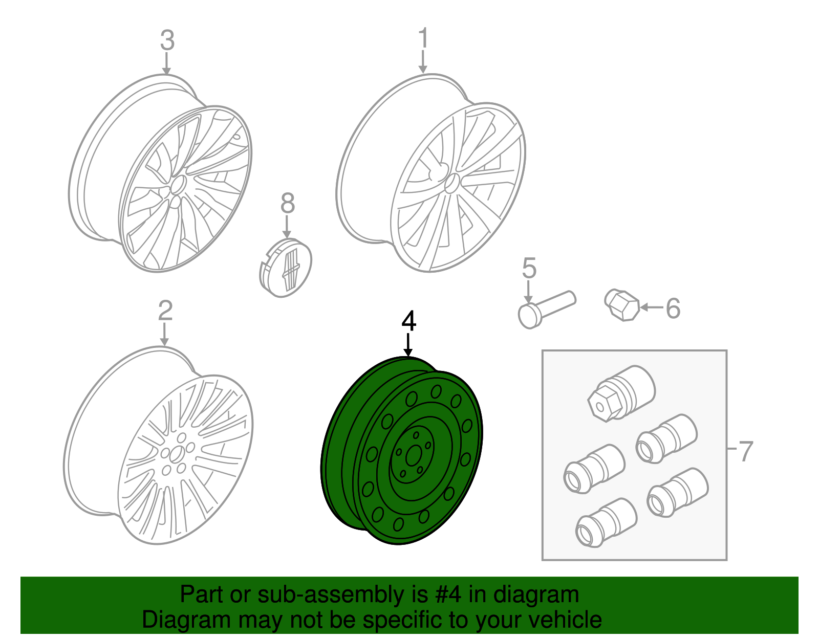 OEM Ford Compact Spare For 2013-2019 Ford - Part No. DA5Z-1015-C | Karl ...