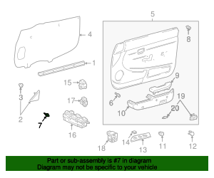 Genuine Toyota Door Trim Panel Clip part# 90467-07085-B4 for 1995-2002 ...