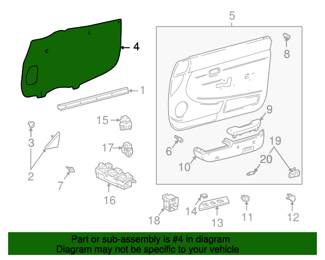 67831-04050 - Door Access Cover (Left, Right, Front) 1995-2004 Toyota ...