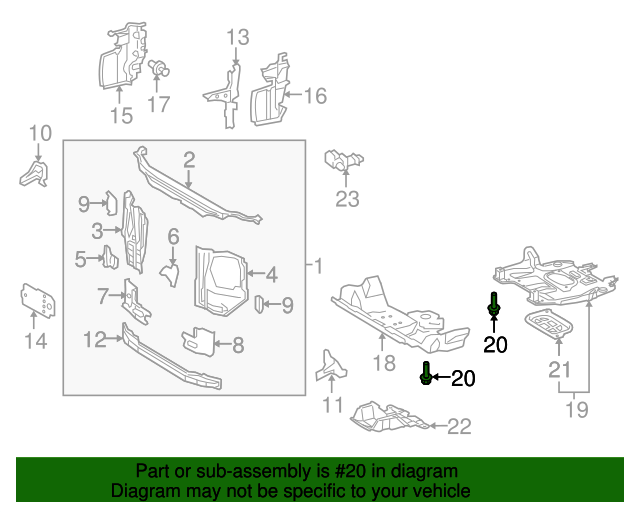 2005-2024 Toyota Under Cover Bolt 9008011373 | Toyota Parts Center