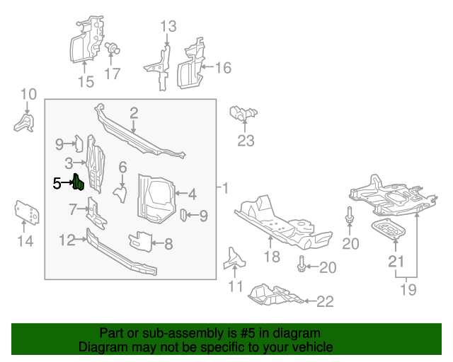 53283-60050 - Side Panel Upper Reinforced - 2010-2020 Toyota 4Runner ...