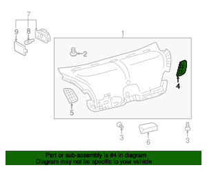 64745-50020-C0 - Tail Light Access Cover 2007-2017 Lexus ...