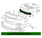 2014-2016 Chevrolet Front Bumper Fascia Energy Absorber 22995191 GM ...