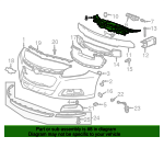 2013-2016 Chevrolet Front Bumper Fascia Center Support 23232813 ...