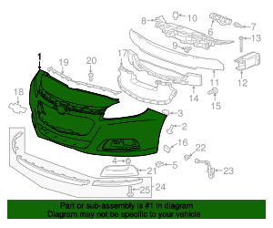 2014-2016 Chevrolet Front Bumper Cover 23146557 GM | GMPartsDirect.com