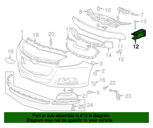 2010-2017 GM Front Driver Side Bumper Energy Lower Absorber 22865539 GM ...