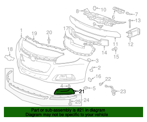 2013-2016 Chevrolet Front Passenger Side Lower Outer Grille 20768846 GM ...