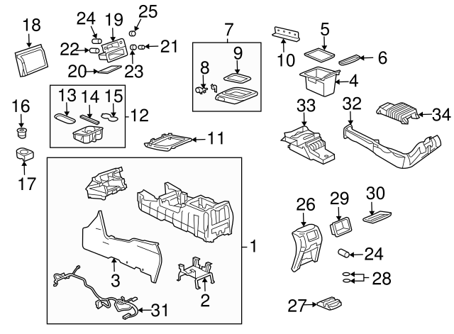 2003-2007 GM Accessory Tray Insert 15070501 | GMPartsDirect.com