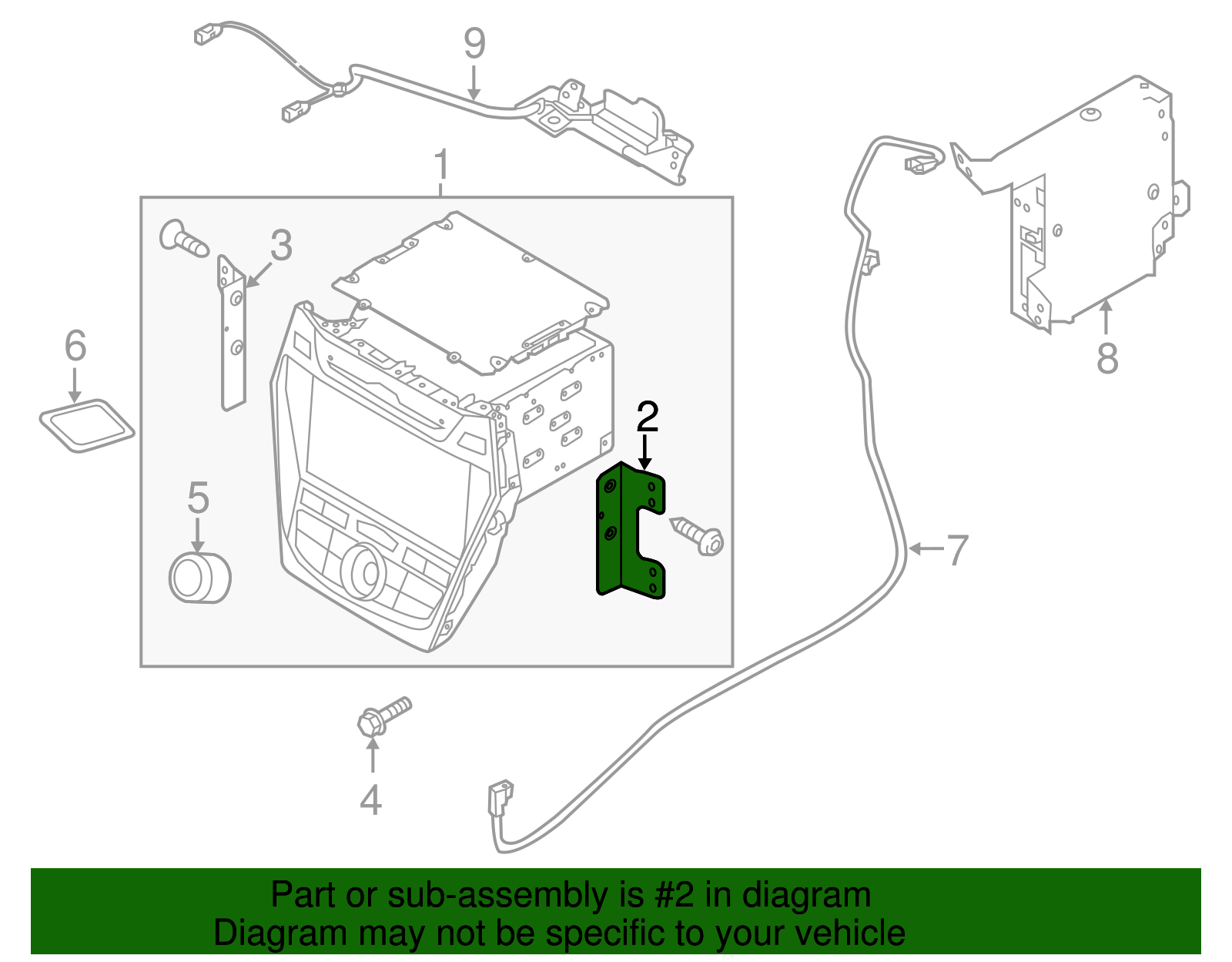96176-4Z600 - GPS Navigation System Bracket 2013-2016 Hyundai Santa Fe ...