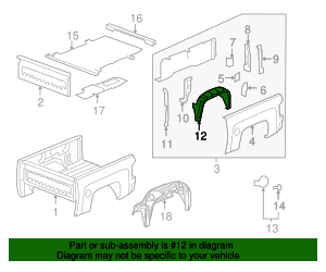 2007-2014 Chevrolet Driver Side Truck Bed Wheel Housing Panel 25795063 ...