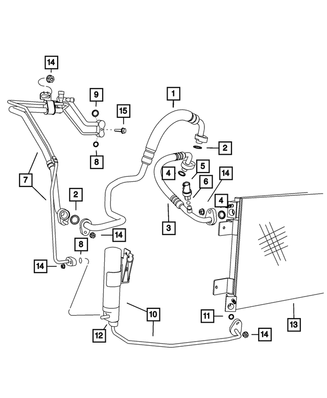 2010-2011 Mopar A/C Suction And Liquid Line 5058901AF | Mopar Estores