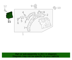 2019-2023 Toyota Seal, Front Fender Apron, Rh 53736-0R040 | Toyota Parts