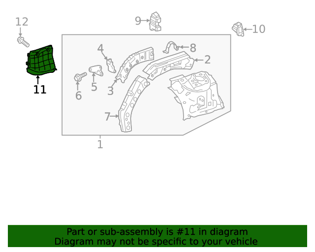 2019-2023 Toyota Seal, Front Fender Apron, Rh 53736-0R040 | Toyota Parts
