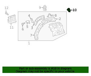 53156-0R031 - Seal Radiator Grille - Toyota Parts Delivered