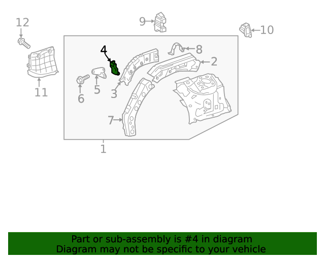 53786-0R010 - Gusset Front Fender Ap 2019-2021 Toyota | Longo Toyota Parts