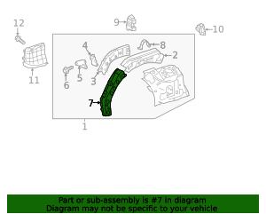 2019-2023 Toyota Fender Apron Reinforcement 53707-0R030 | Toyota Parts ...