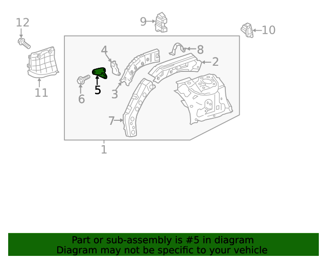 53835-0R050 - Front Extension - 2019-2021 Toyota | OEM Genuine Toyota Parts