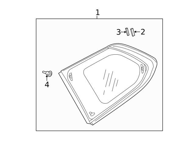 6121A917 - Quarter Glass 2020-2022 Mitsubishi Outlander PHEV ...
