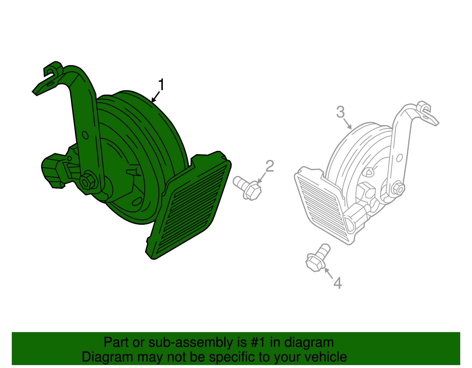 2016-2024 GM Low Note Horn 84656764 GM | GMPartsDirect.com