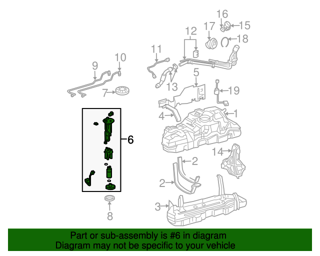 23221-31050 - Fuel Pump - 2003-2009 Toyota 4Runner | OEM Genuine Parts
