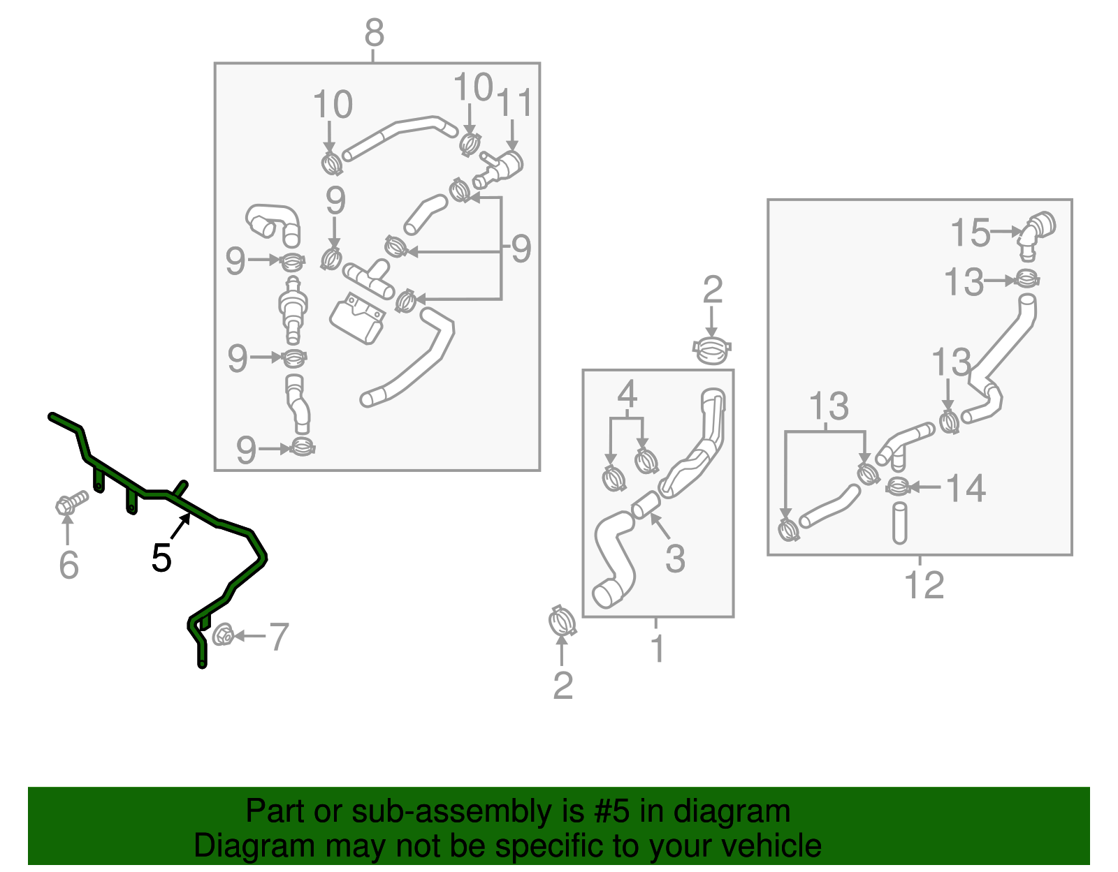 2005-2014 Volkswagen Water Inlet Pipe 07K-121-065-P | Wolfsburg Parts ...