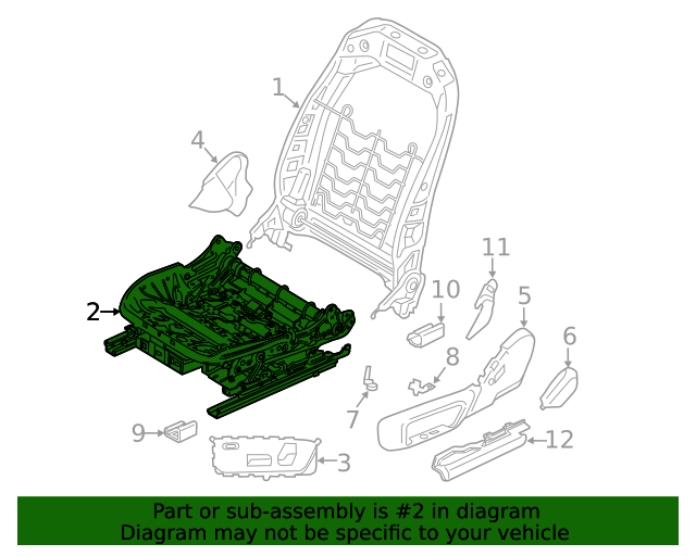 52-10-7-421-857 - seat mechanism left 2019-2024 BMW | AutoNation Parts