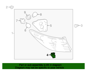 Toyota 2012-2017 Toyota Camry Tail Lamp Assembly Retainer 52562-06130 ...