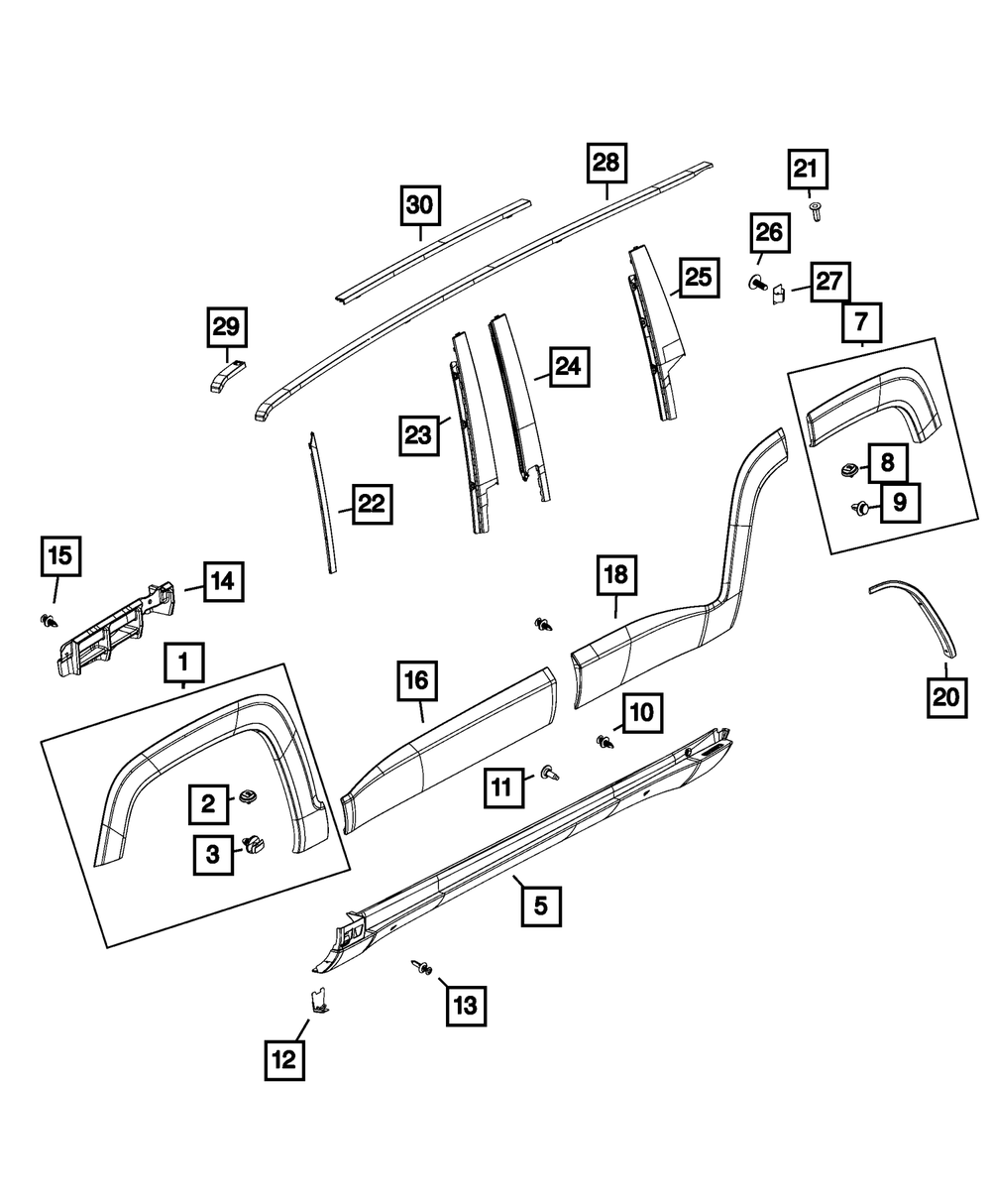 2014-2023 Mopar Side Molding Clip 68241251AA | Mopar eStore