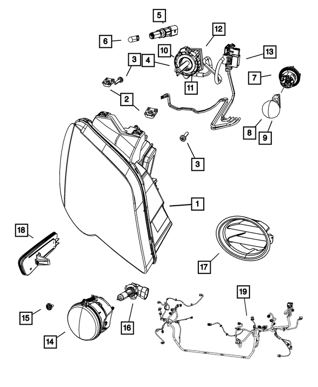 2001-2014 Mopar Headlamp Bulb 68604854aa | TascaParts.com