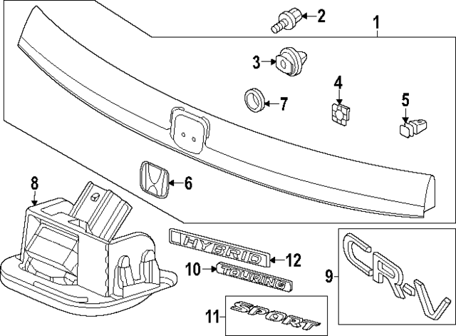 2023-2024 Honda CR-V Nameplate 75723-3A0-A10 | Honda Factory Parts