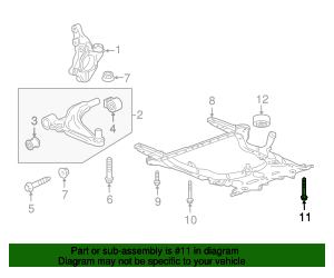 2016-2019 Chevrolet Cruze Engine Cradle Bolt 11610556 | TascaParts.com