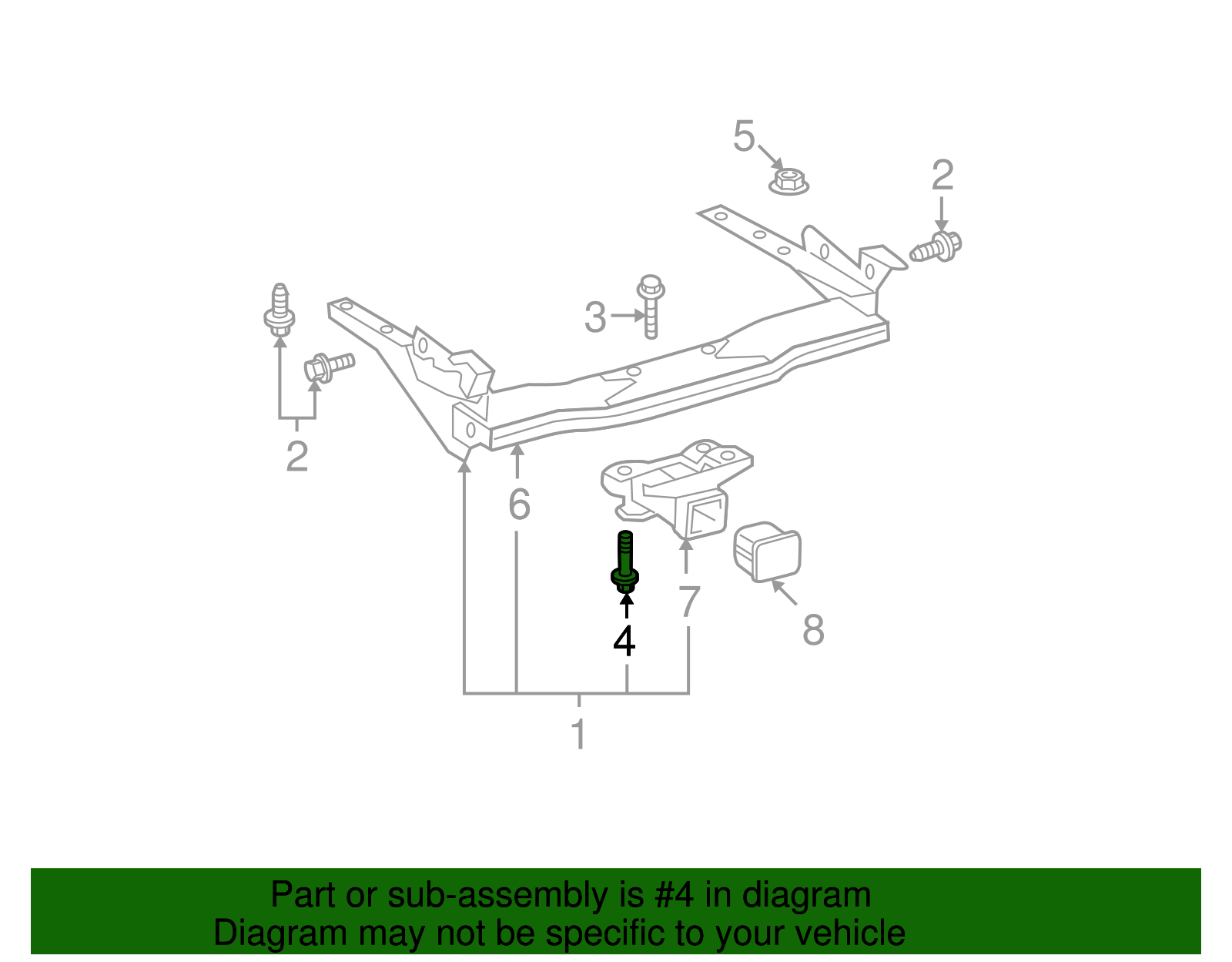 2003-2006 Toyota Tundra Trailer Hitch Lower Bolt 90119-A0004 | Retail ...