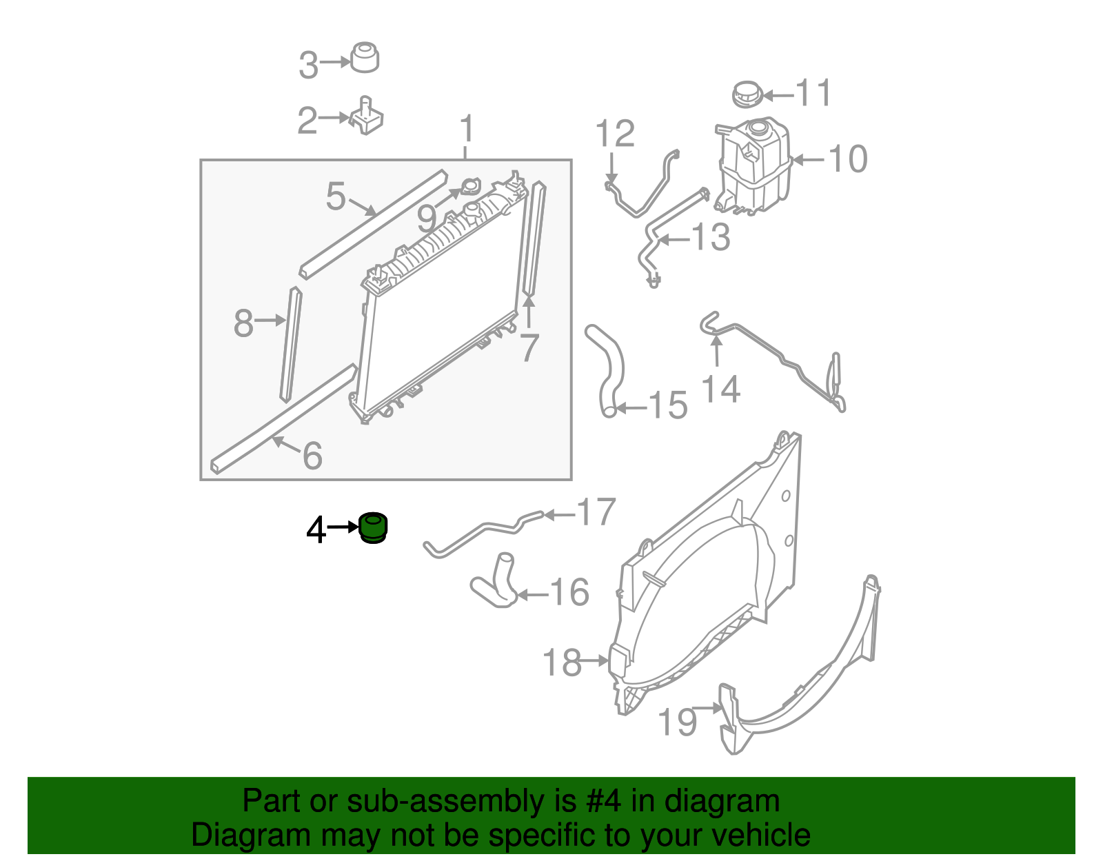 2004-2015 Nissan Radiator Assembly Mount Cushion 21507-9FD0A | Team ...