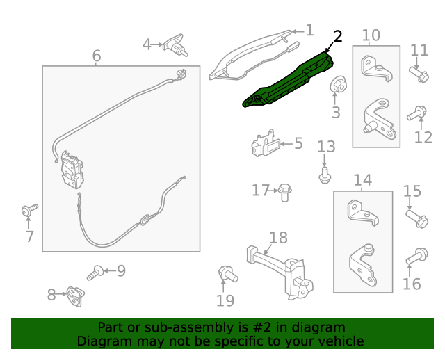 2020-2022 Lincoln Aviator Handle Base LC5Z-7826685-C | TascaParts.com
