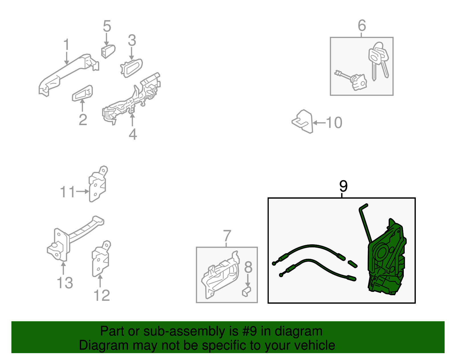 2014-2021 Subaru Lock Assembly 61032VA091 | Subaru Parts Mall Online