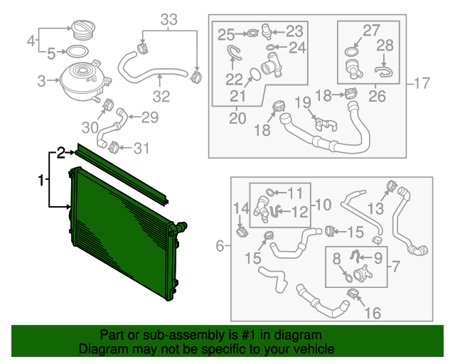 2015-2024 Audi Radiator Assembly 5WA-121-251-H | Audi USA Parts