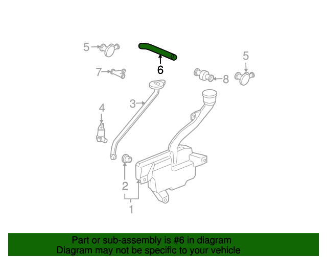 OEM 2003-2017 Honda Windshield Washer Hose 76800-T0A-P20 | Honda ...