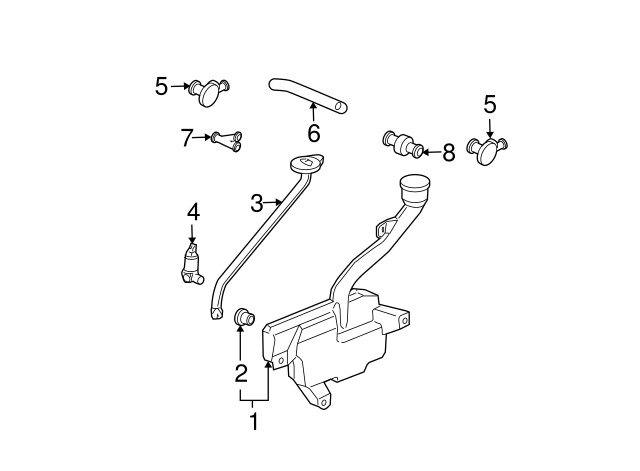 OEM 2003-2017 Honda Windshield Washer Hose 76800-T0A-P20 | Honda ...
