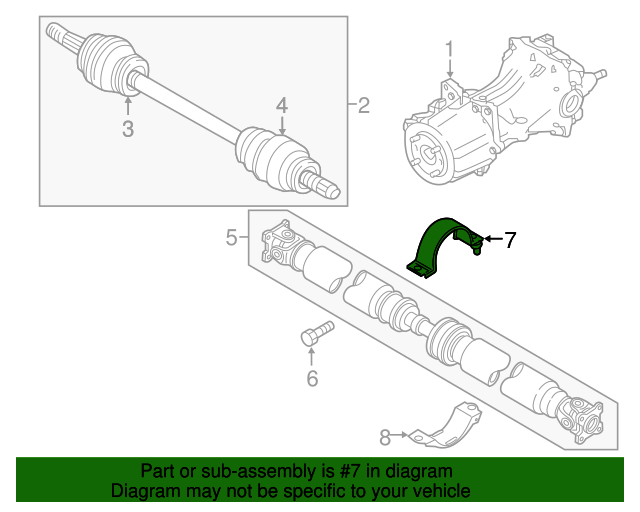 2015-2023 Nissan Drive Shaft Assembly Upper Bracket 37511-70T00 | OEM ...