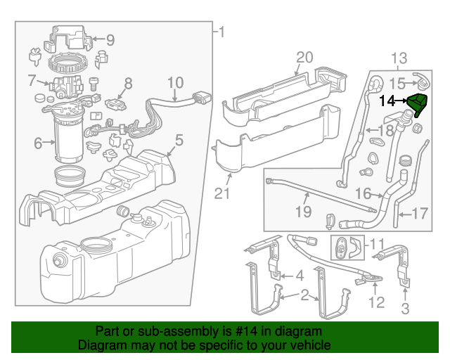 2011-2019 GM Diesel Emissions Fluid (DEF) Tank Reservoir 20964871 GM ...