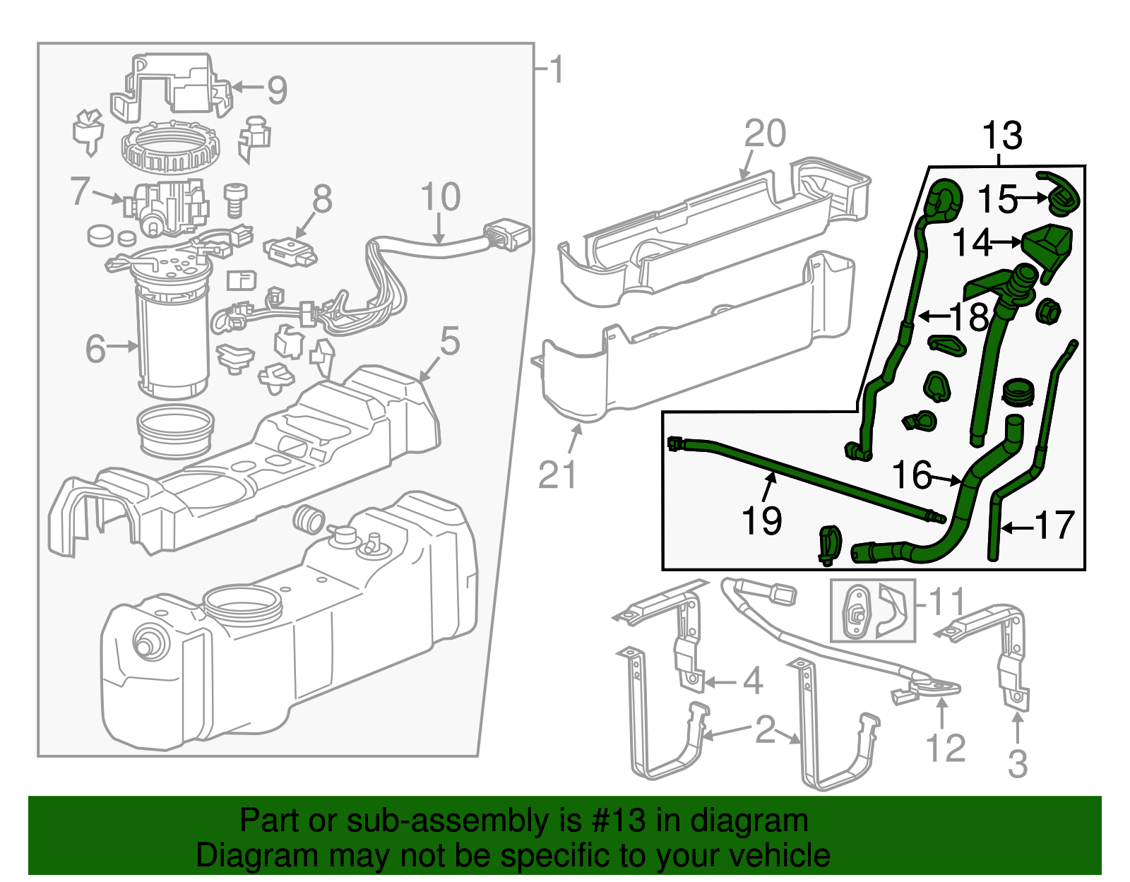 84530483 - Emission Reduction Fluid Tank Filler Pipe 2011-2016 GM ...