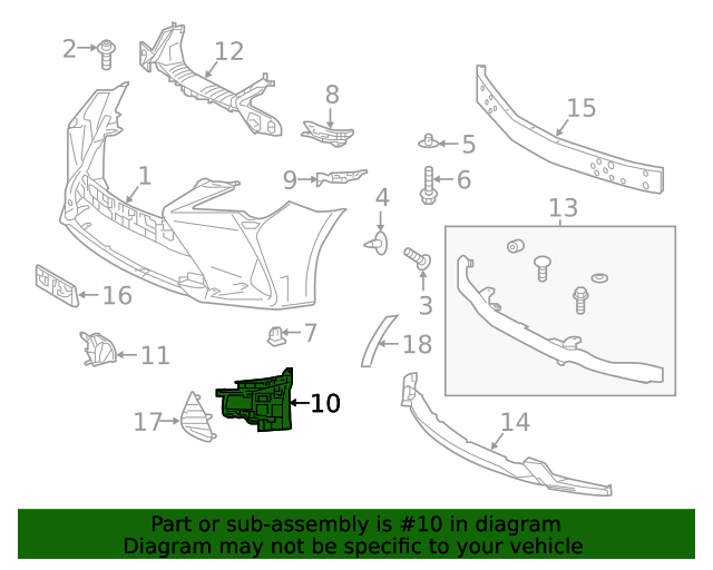 52146-24040 - Bumper Cover Bracket 2019-2024 Lexus | AutoNationParts.com
