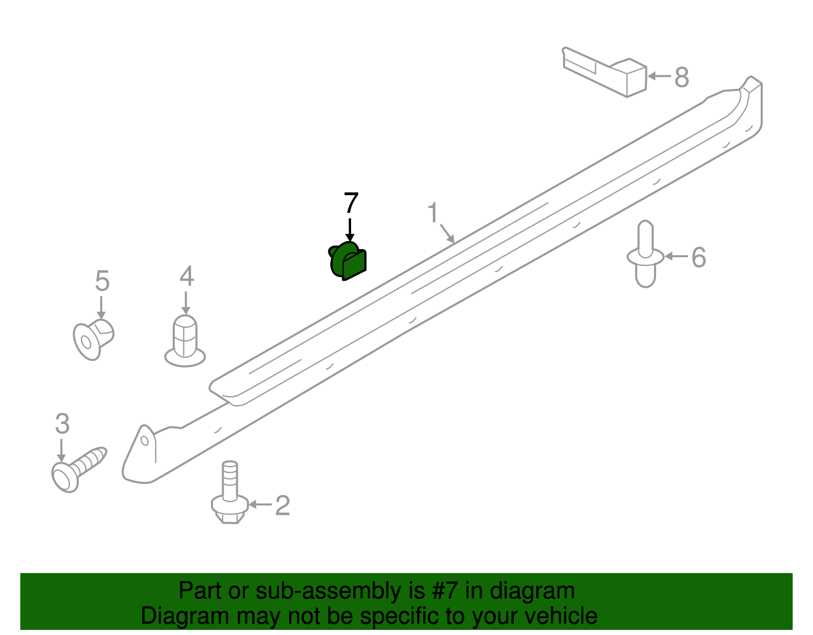 2016-2017 Infiniti QX50 Rocker Molding Retainer 76882-EW00B | Faulkner ...