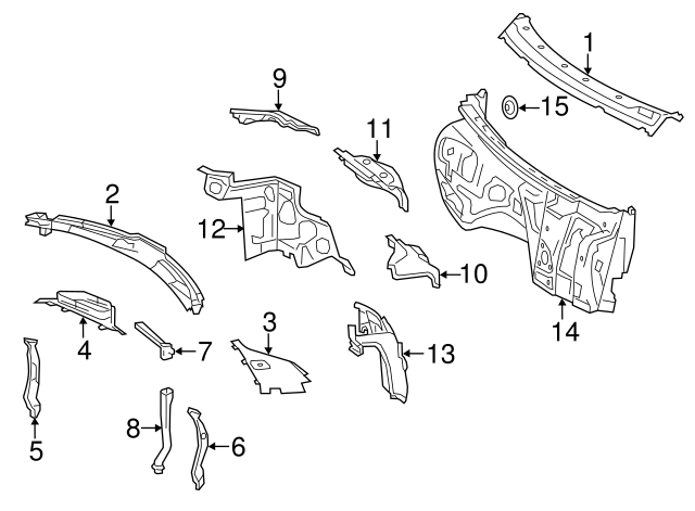 166-620-69-01 - Cowl Insulator 2012-2019 Mercedes-Benz ...