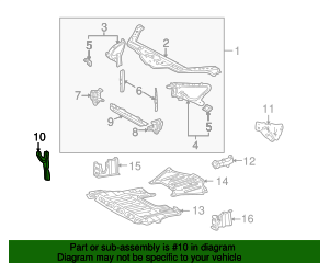 53209-24010 - Hood Latch Support 2002-2010 Lexus SC430 ...