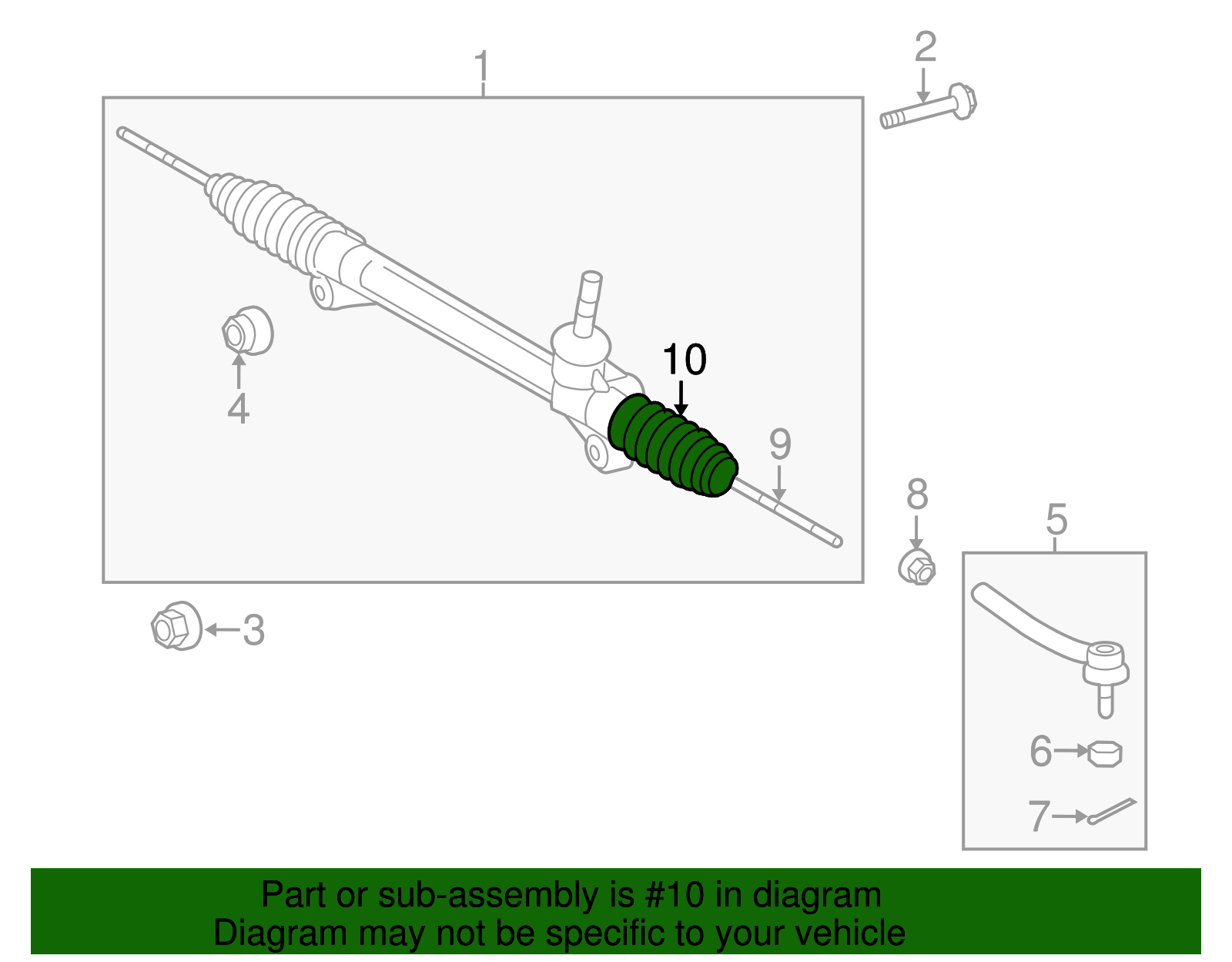 2008-2019 Toyota Highlander Tie Rod Boot 45535-49035 | OEM Parts Online