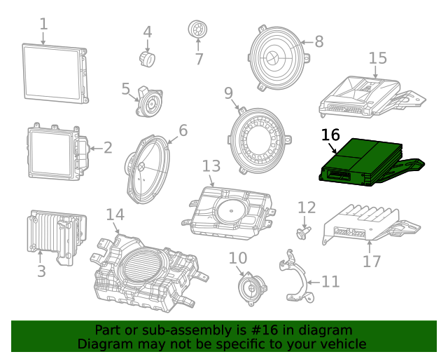 2017-2024 Mopar Radio Amplifier 68549076AA | Mopar Parts Canada