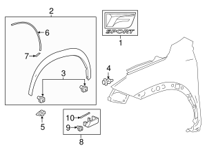 90467-08224 - Wheel Opening Molding Clip 2015-2024 Lexus | Lexus of ...